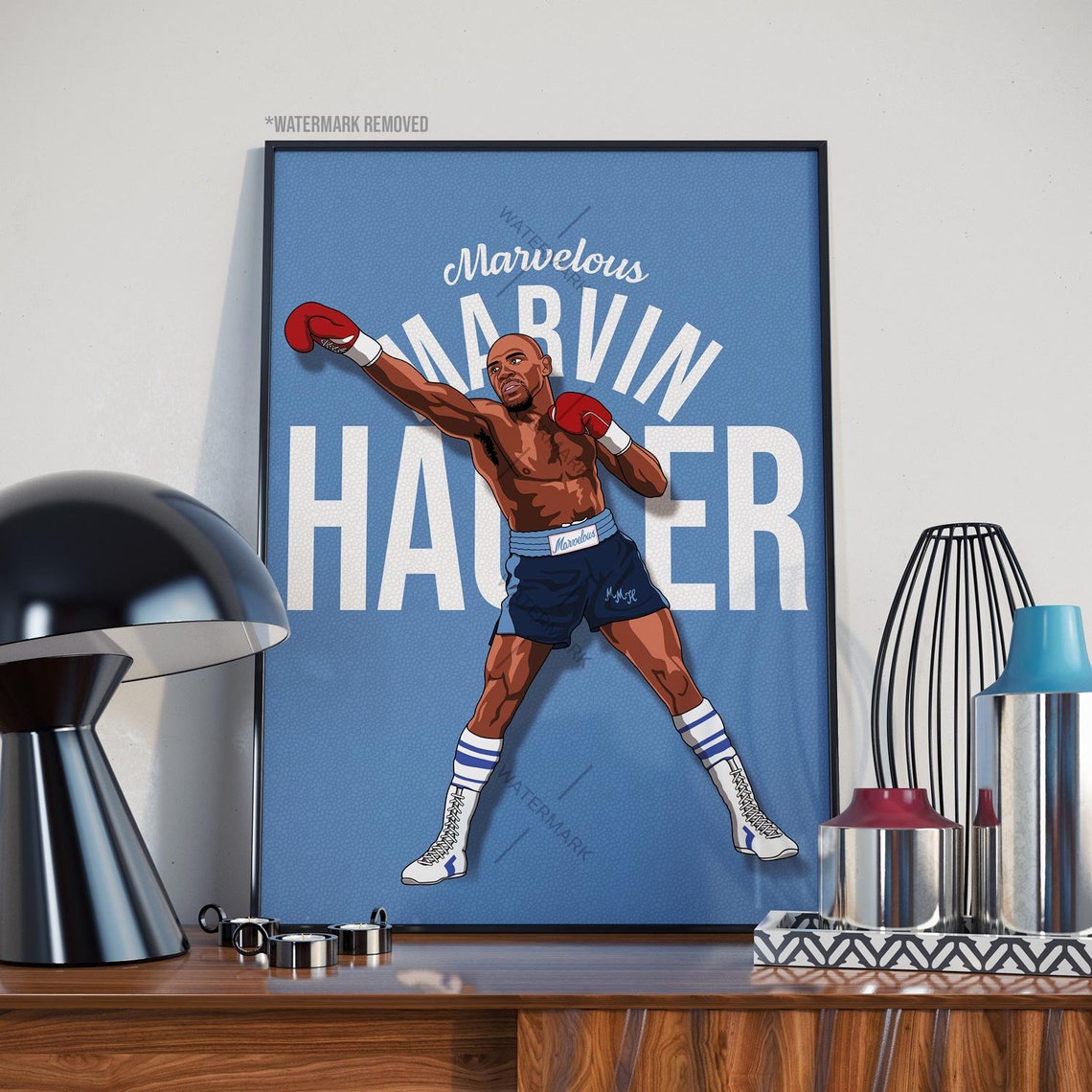 Marvin Hagler Poster Boxing Print, Bedroom, Man Cave, Gym Wall Art - Etsy