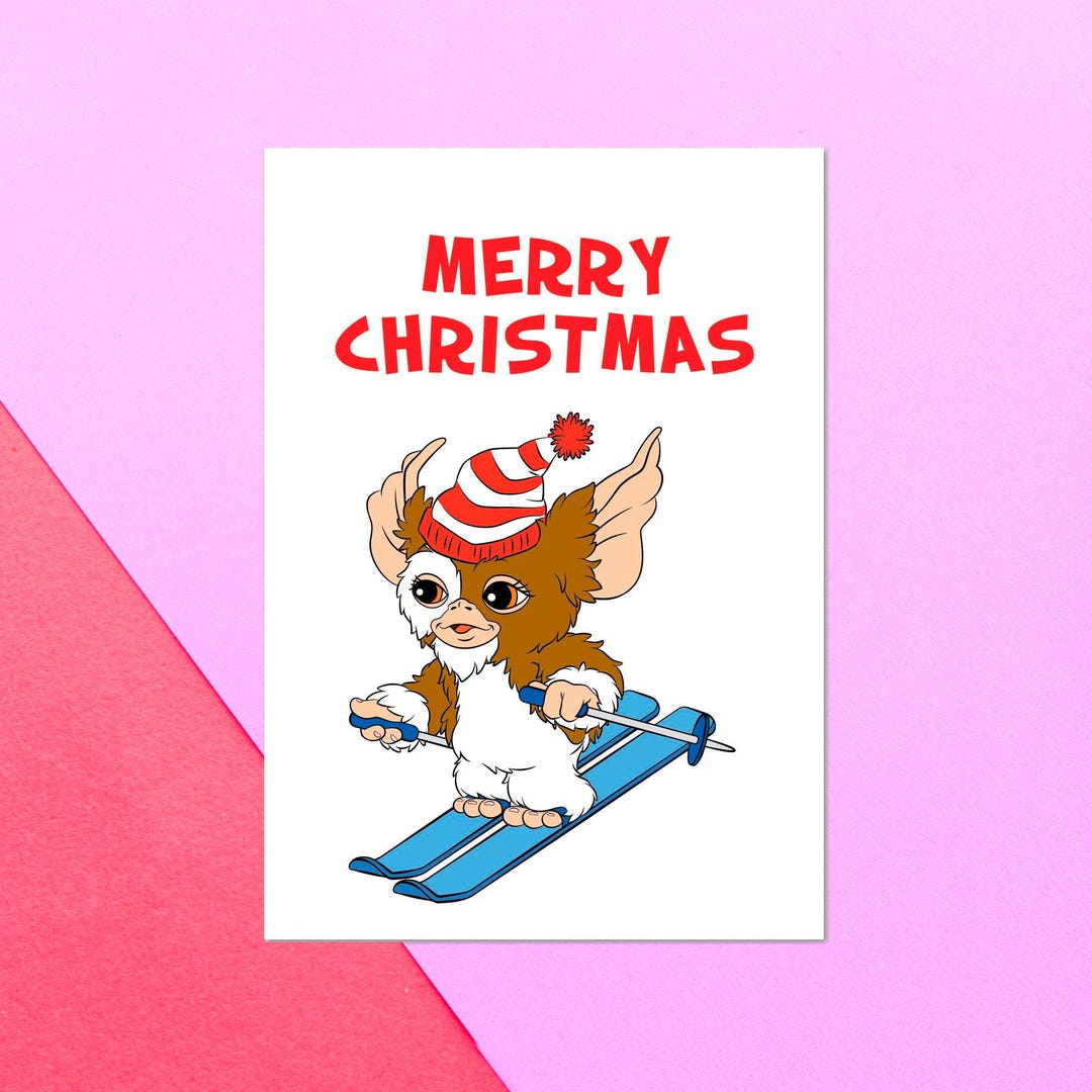 Official Gremlins Merry Christmas Skiing Greetings Card - Etsy UK