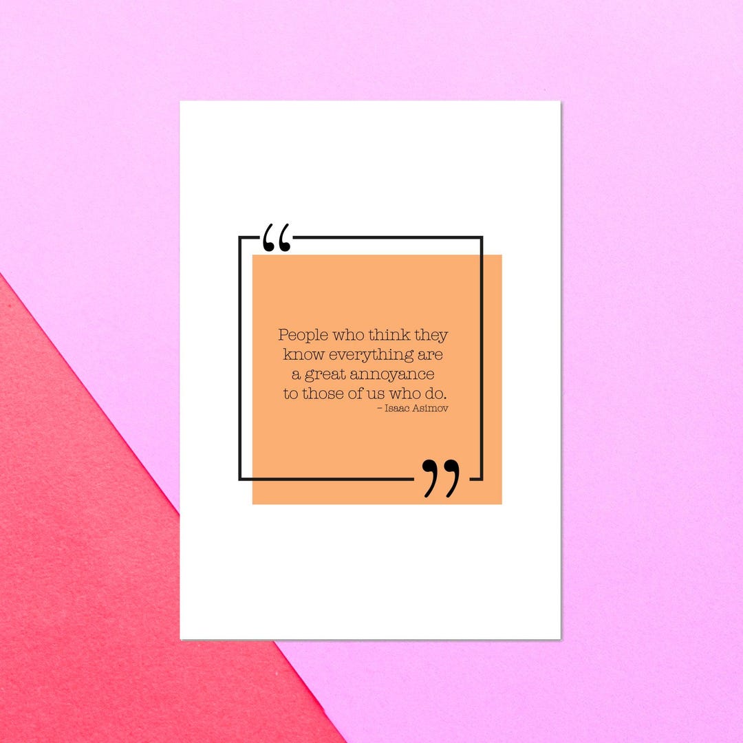 People Who Think They Know Everything Greetings Card - Etsy UK