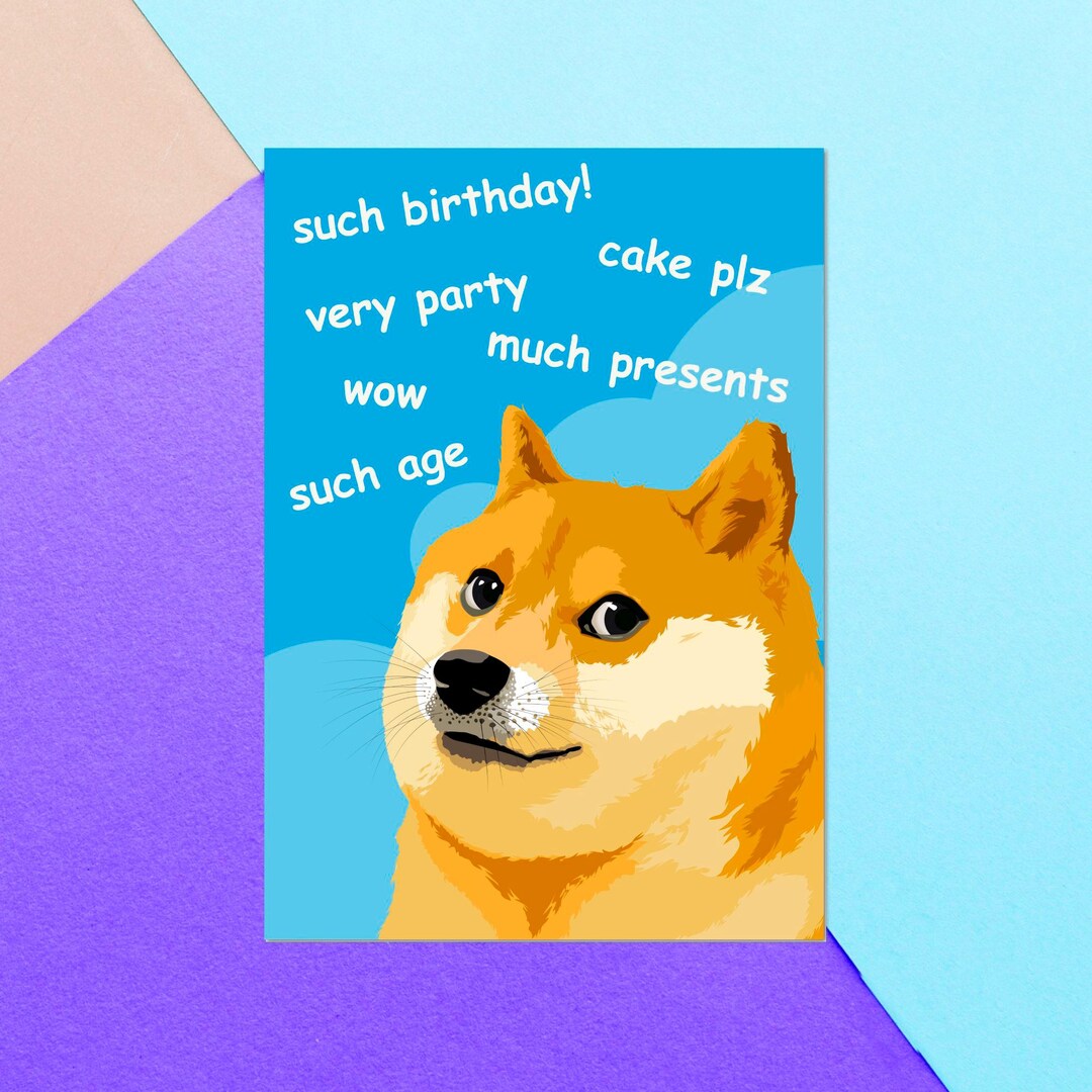 Doge Meme Greetings Card - Etsy