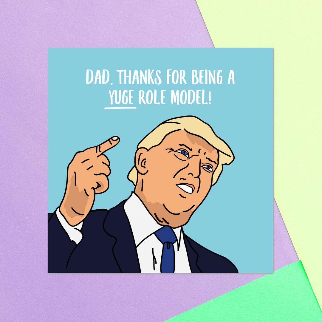 Dad, Thanks for Being A Yuge Role Model! Square Greetings Card - Etsy UK