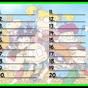 RUGRATS 1,500 SEAL Bingo Board, PROFIT: 900 - Etsy