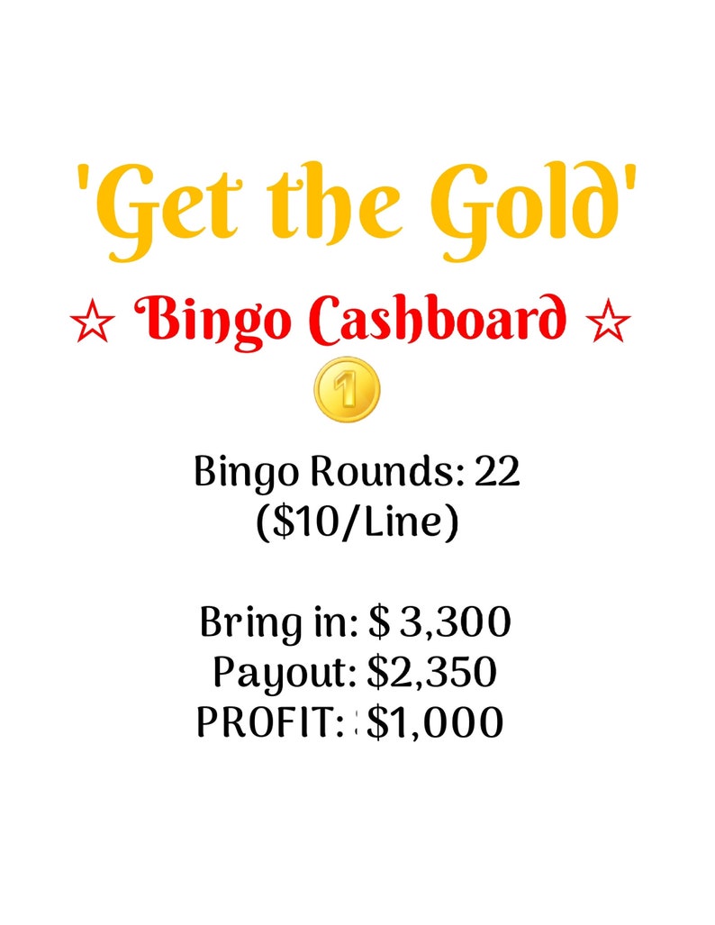 Get the Gold Bingo Cashboard PROFIT: 1,000 - Etsy