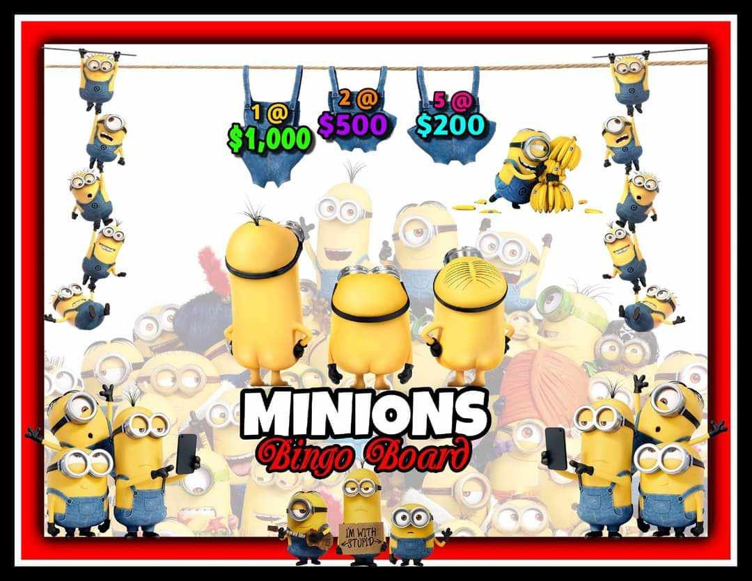 Minions Bingo Board 6pt, PROFIT/800 - Etsy