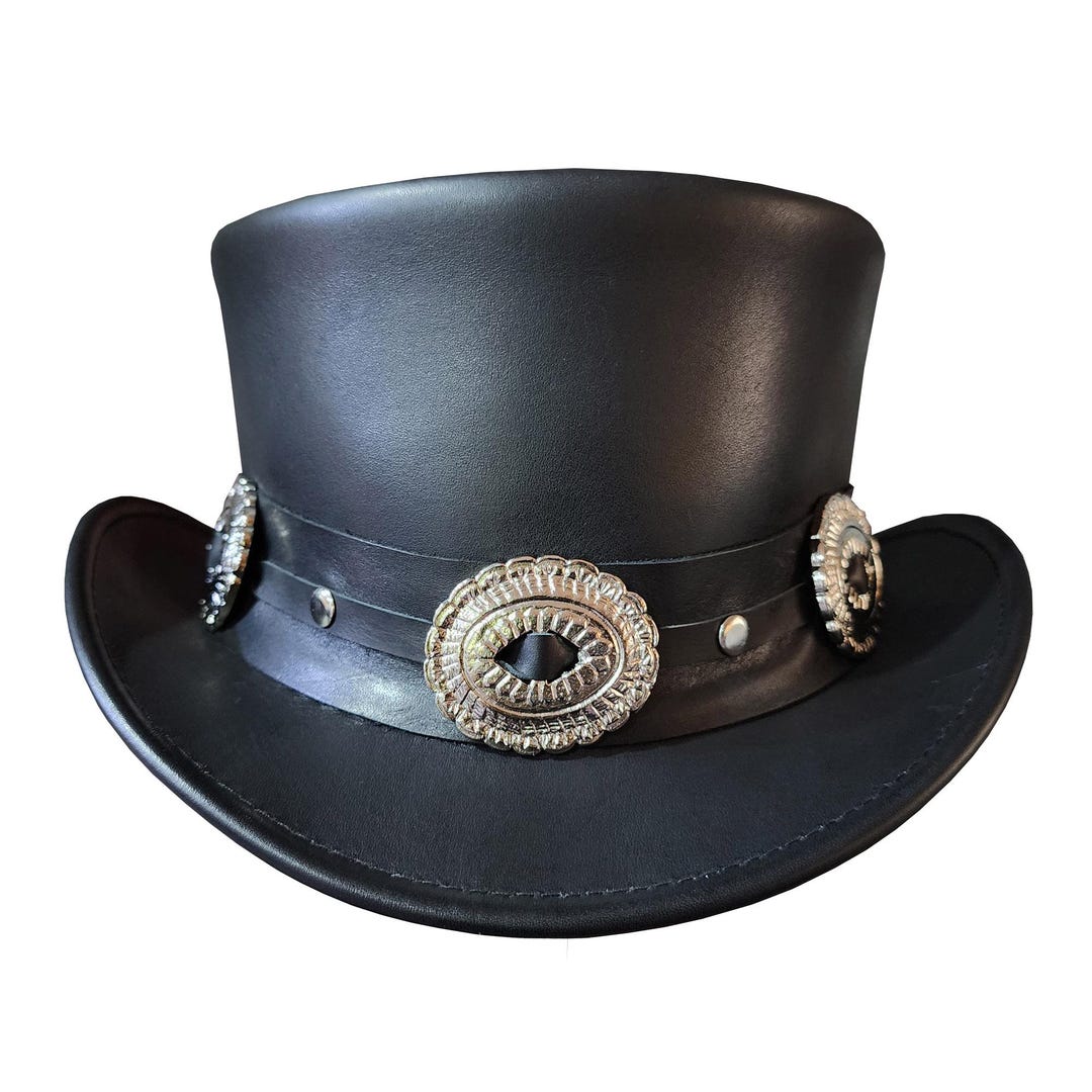 Guitarist Inspired Black Leather Short Top Hat - Etsy
