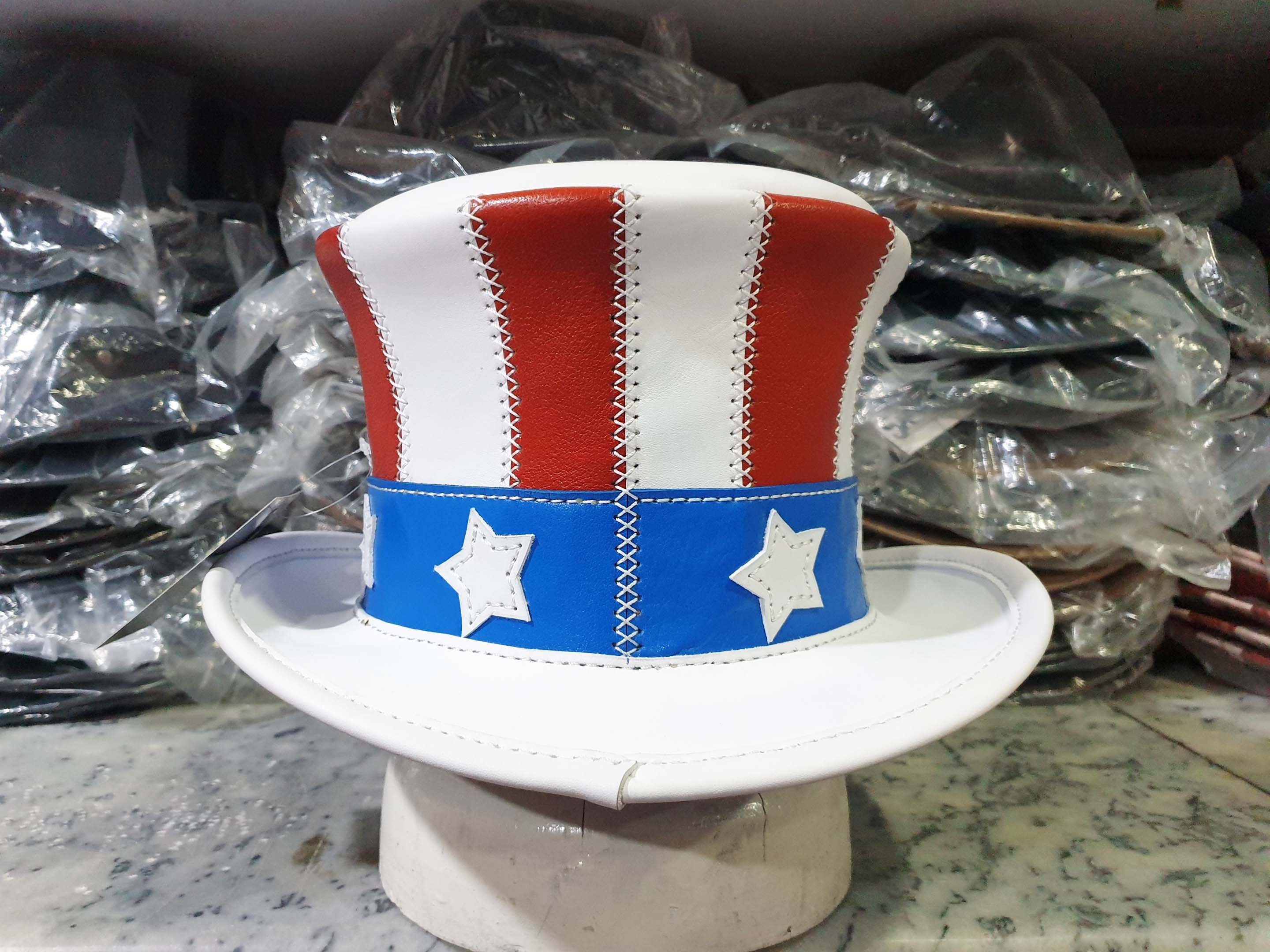 Uncle Sam Leather Top Hat - Etsy