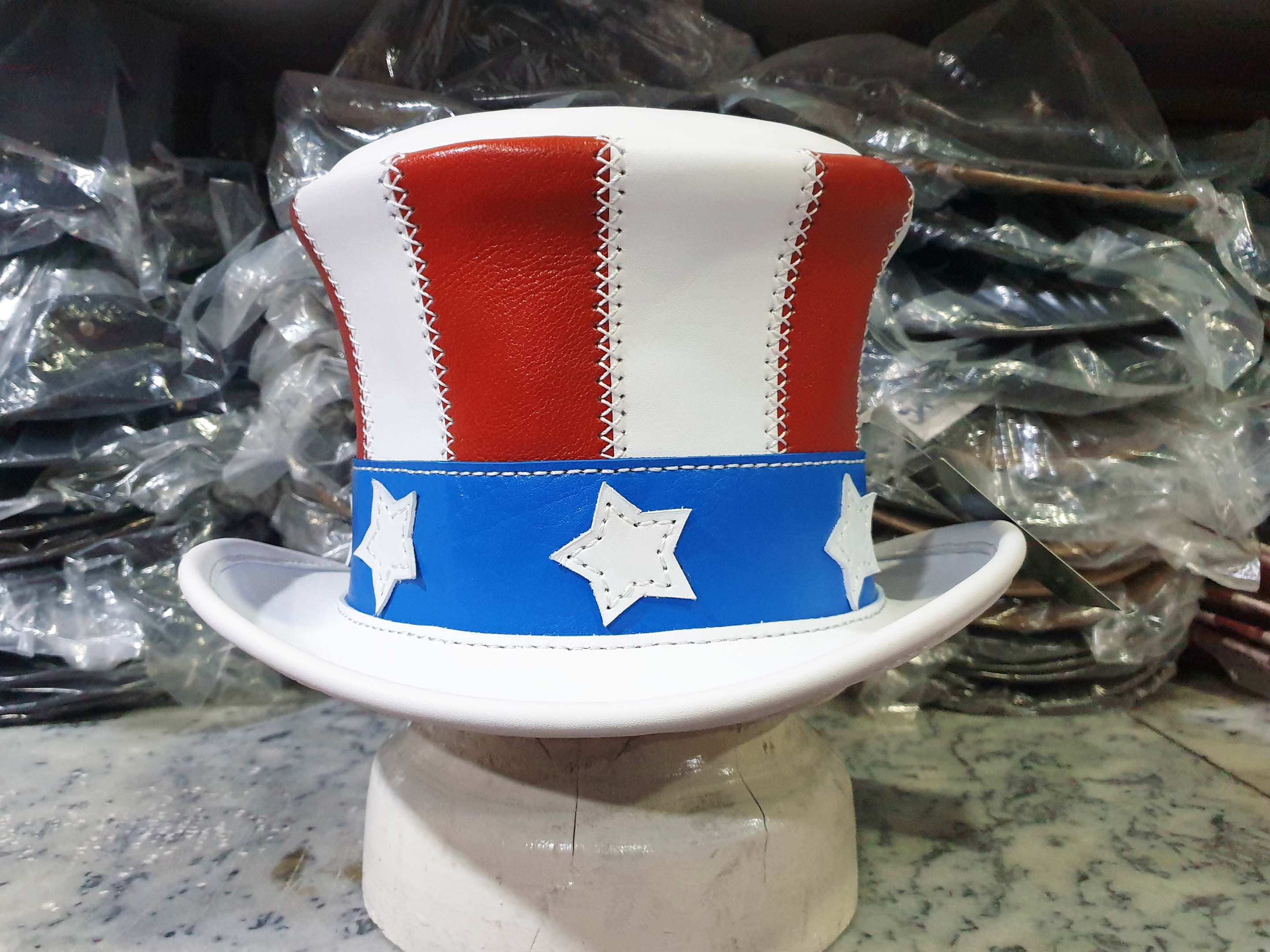 Uncle Sam Leather Top Hat - Etsy