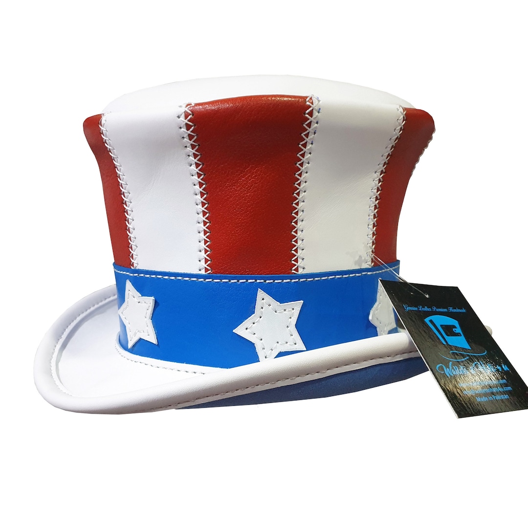 Uncle Sam Leather Top Hat - Etsy