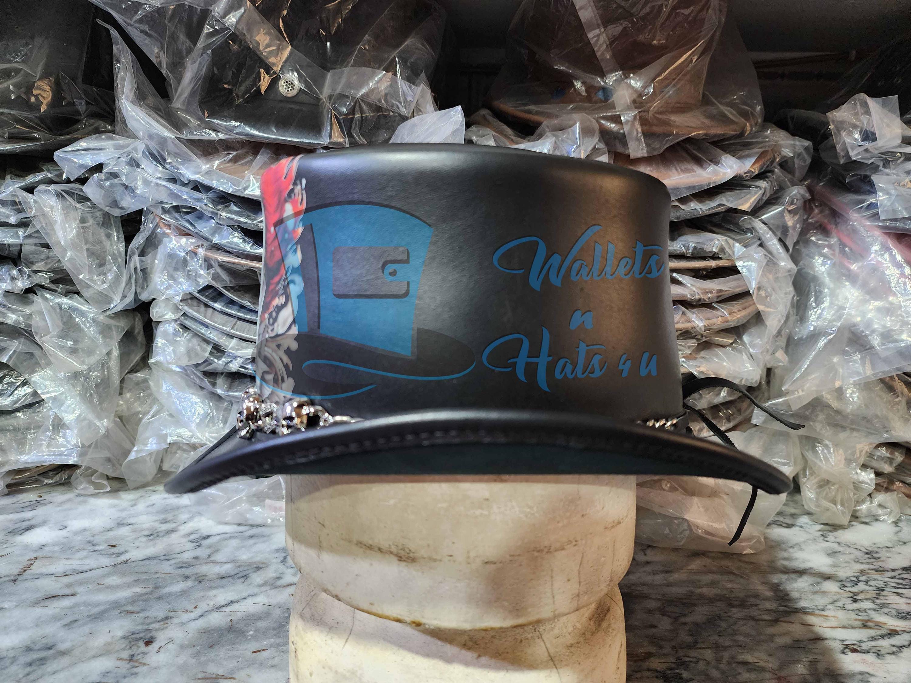 Clown Art Penta Skull Chain El Dorado Leather Top Hat - Etsy