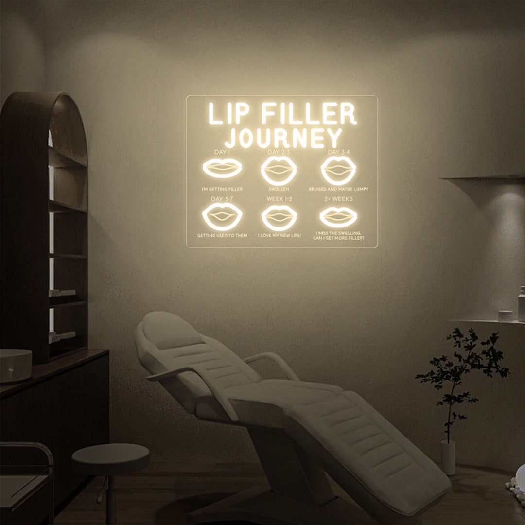 Lip Filler Journey Neon Sign,lip Stage of Healing Decor Sign,lip Filler ...