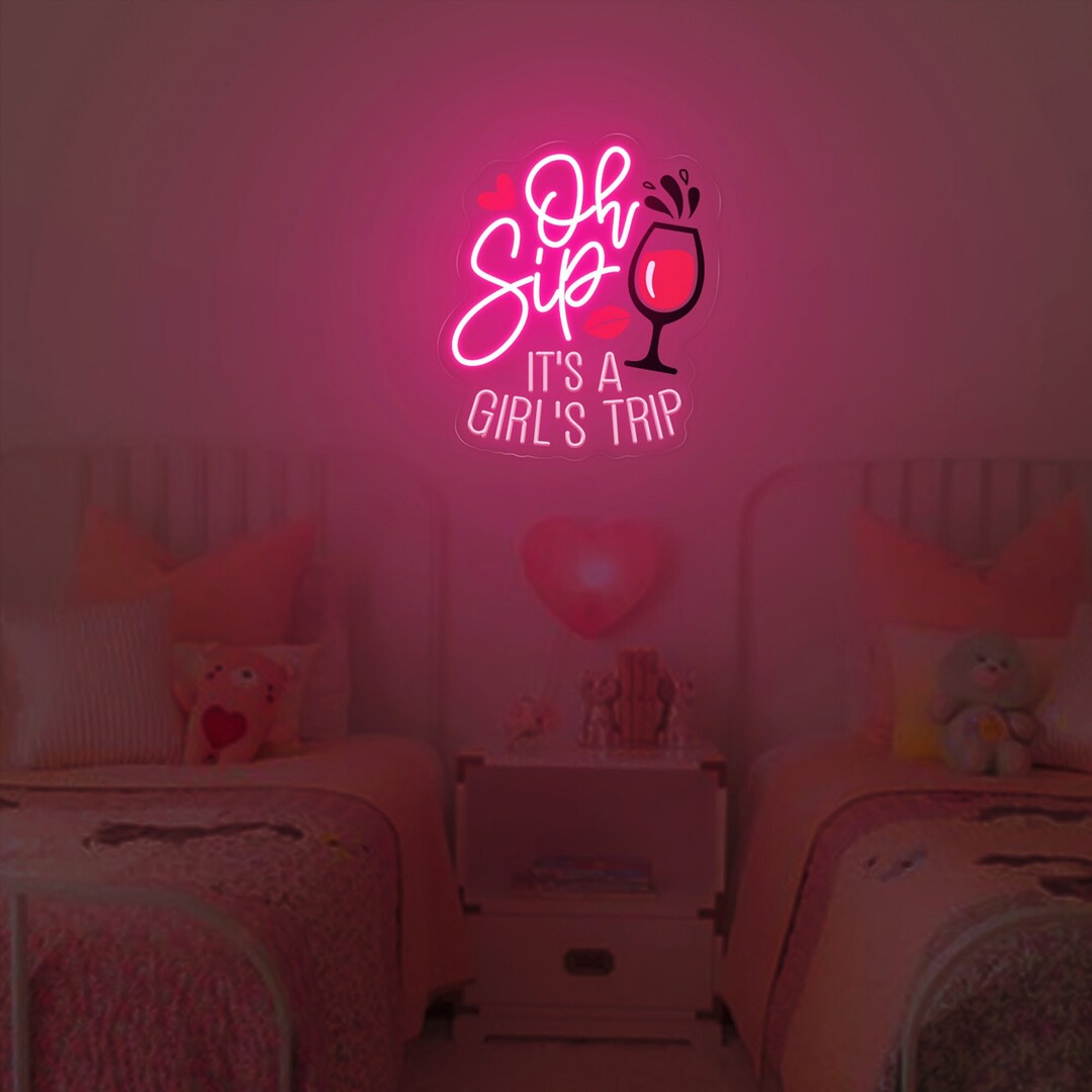 Girl's Trip 2024 Neon Sign, Great Times Led Light, Girl Room Wall Decor ...