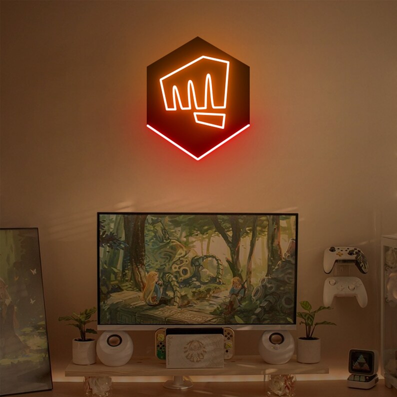 Valorant Riot Gun Buddy Neon Sign, Fist Bump Wall Led Light, Fist Wall ...
