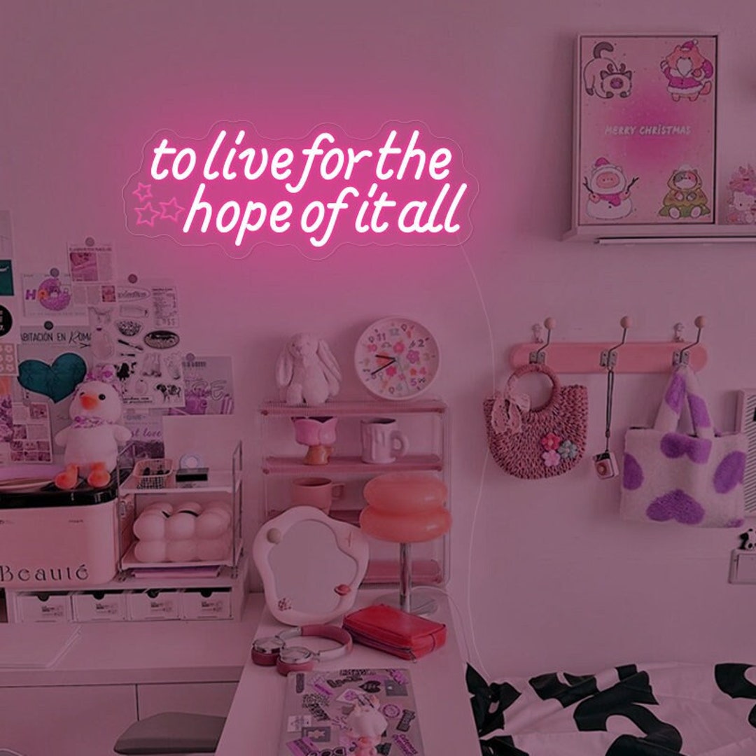 To Live for the Hope of It All Neon Sign, Music Wall Art, Folklore ...