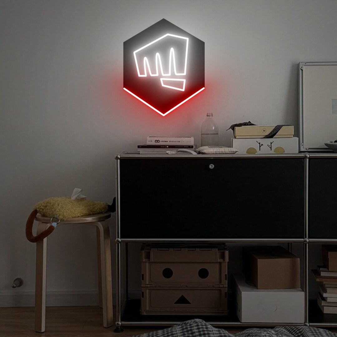 Valorant Riot Gun Buddy Neon Sign, Fist Bump Wall Led Light, Fist Wall ...