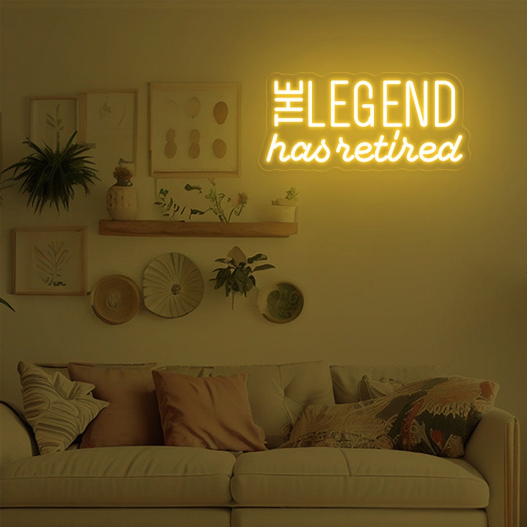 The Legend Has Retired Neon Sign, Funny Retirement Gifts, Cool ...