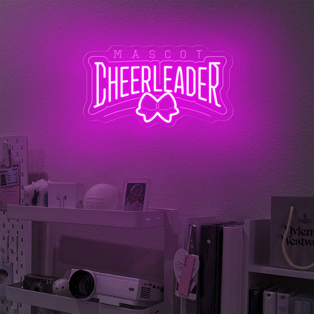 Cheerleader Neon Sign, Cheer Competition Wall Decor Sign, Personalized ...
