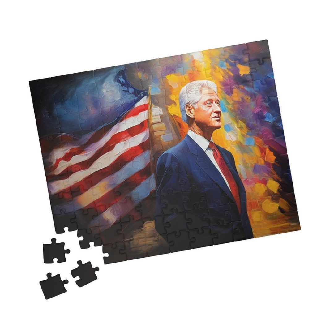 Bill Clinton - Charisma in Color - Bill Clinton Impressionist Puzzle - Etsy