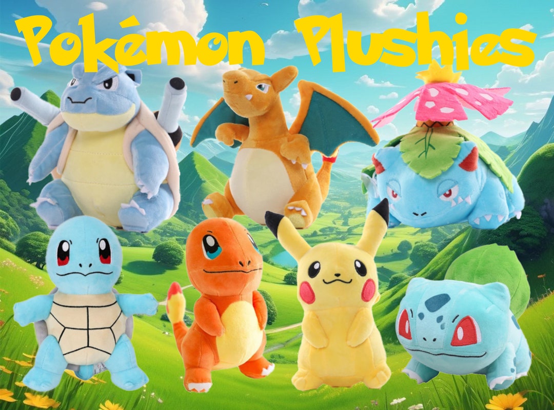 Pokemon Plushies Kanto Starters by Chibicharmoriginal Frist Gen Pikachu ...