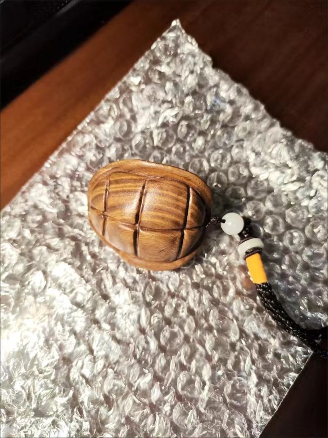 Artisanal Wood Carved Turtle Shell Pendant - Etsy