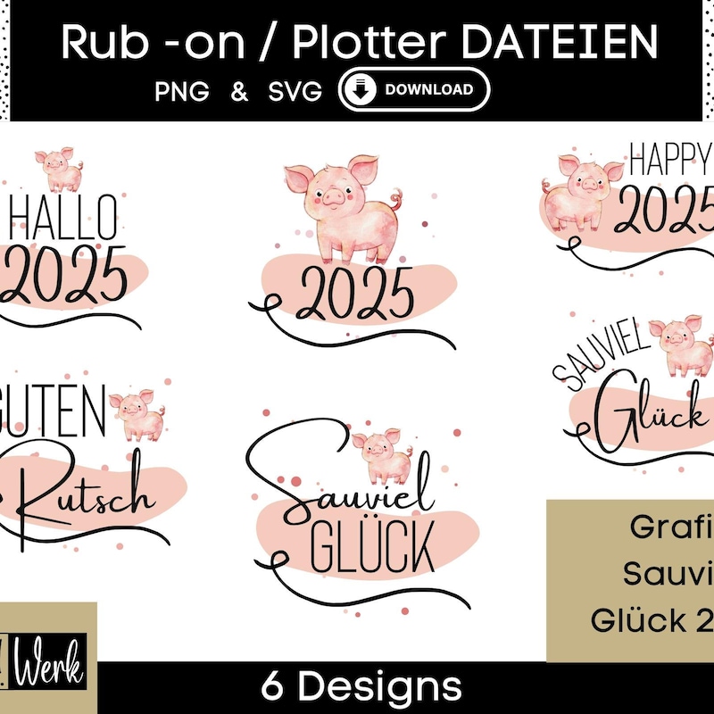Glücksschwein plotterdatei - Etsy.de