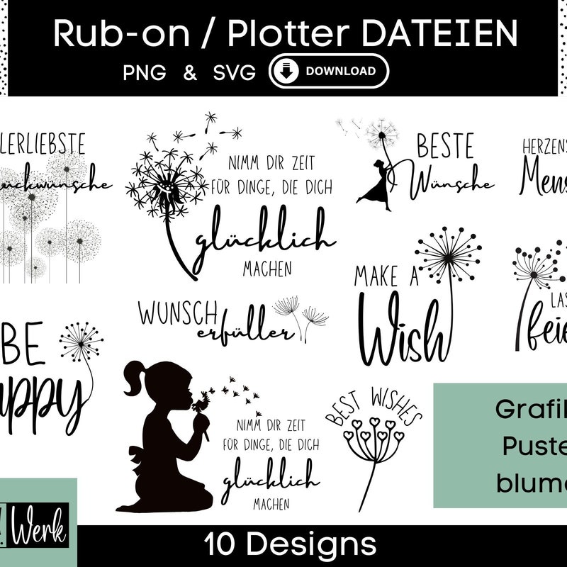 Plotterdatei pusteblume deutsch - Etsy.de