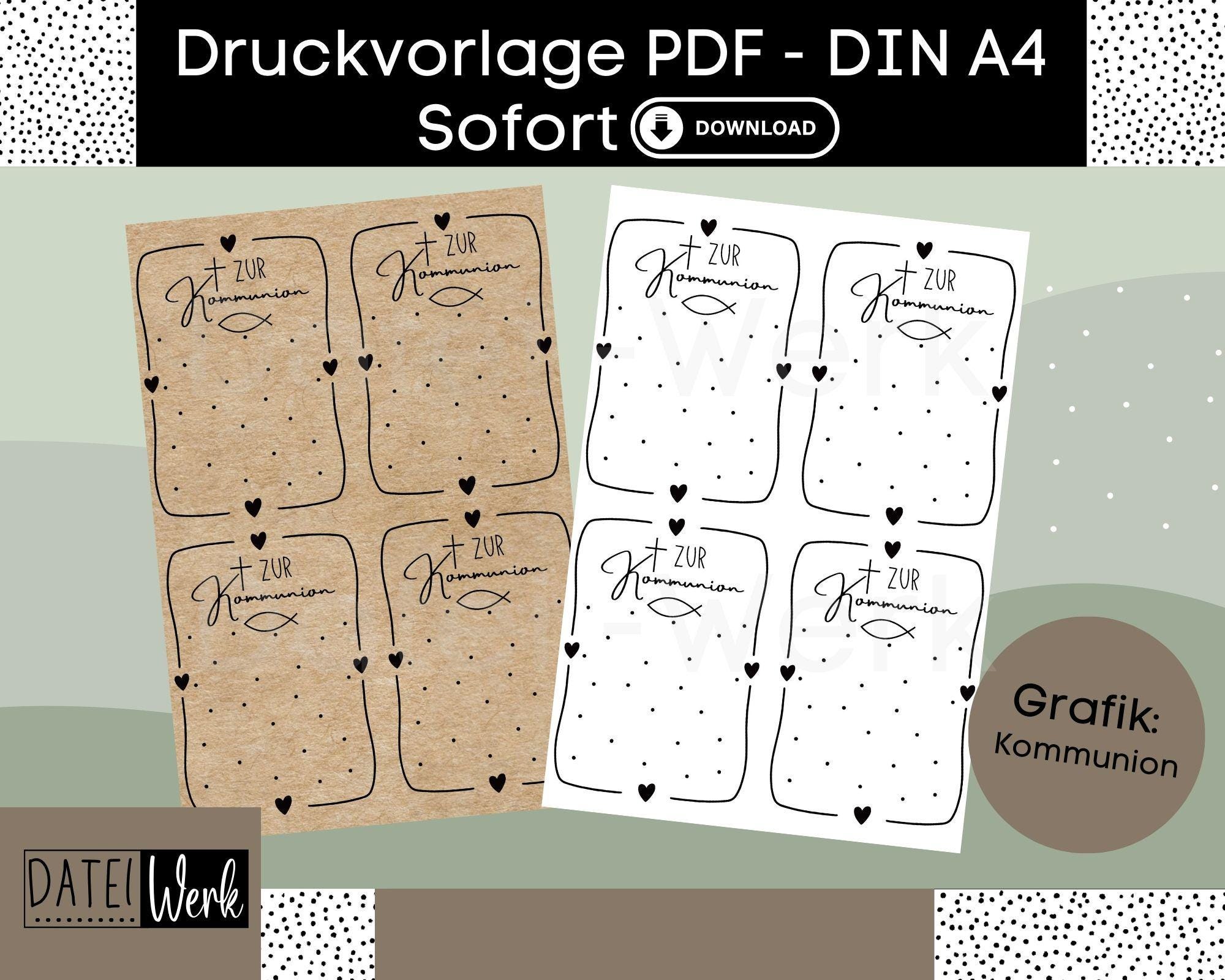 Communion Printable PDF Template for Download and Printing. Gift Idea ...