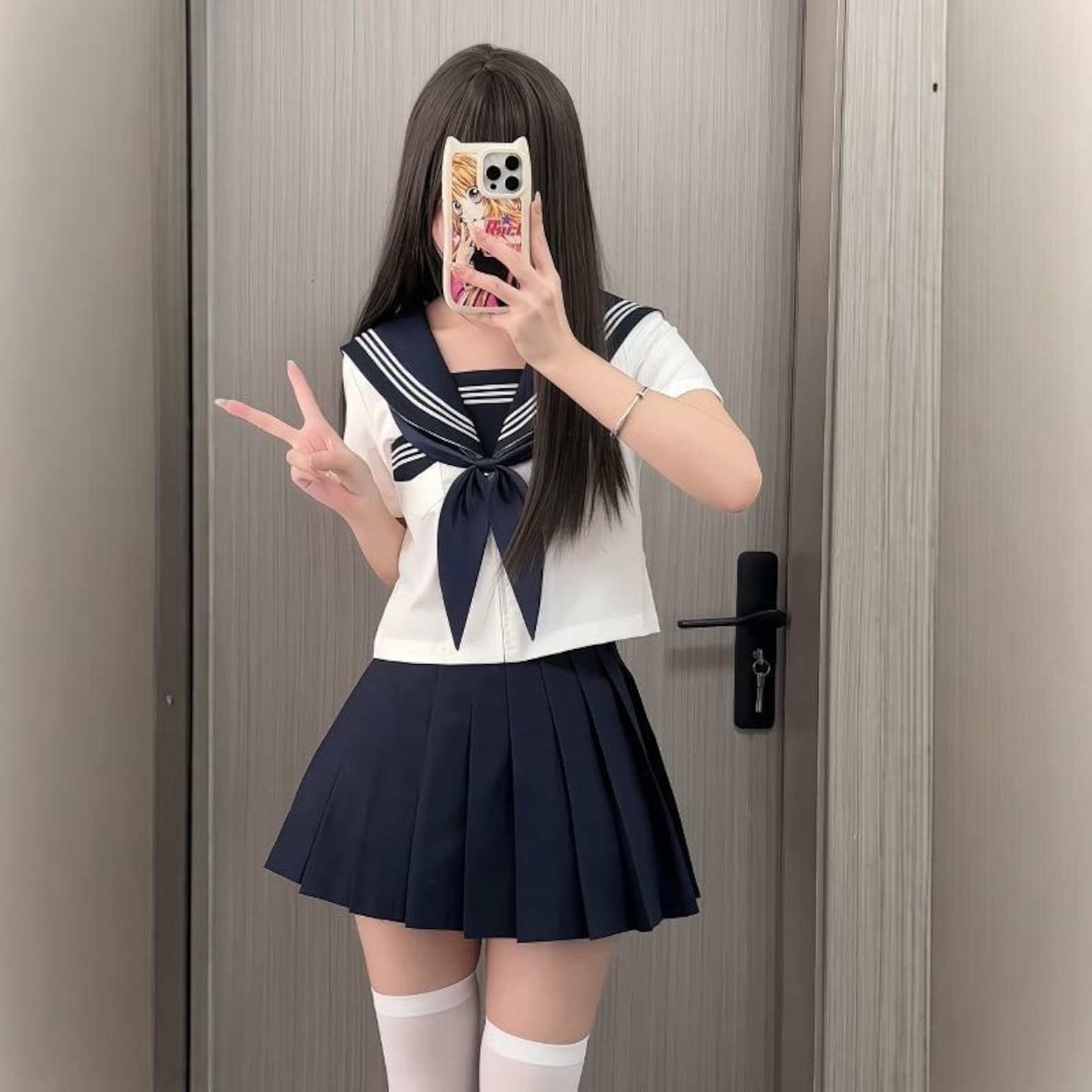 Japanese School Uniform Cosplay Top, Sailor Collar, Short Sleeve, White ...