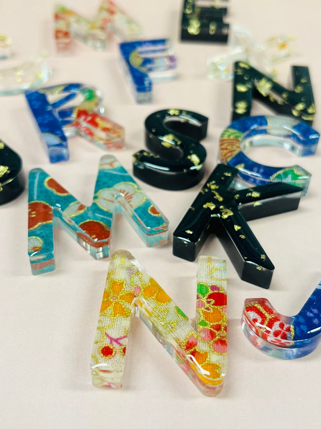 Oriental Patterned Resin Initial Magnets - Etsy Australia