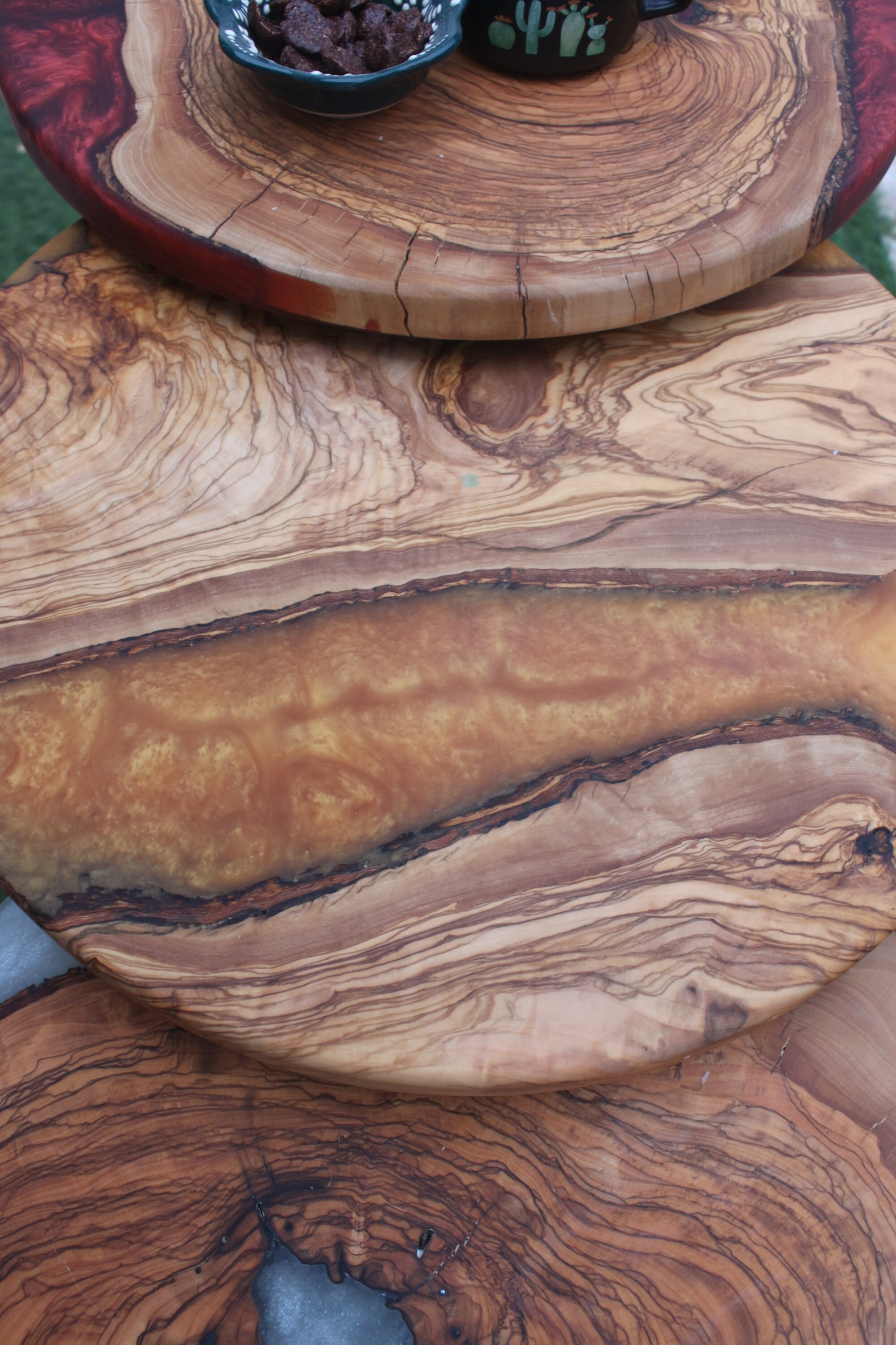 Elegant Epoxy Coffee Table Set: Handcrafted Wood & Resin, Nesting ...