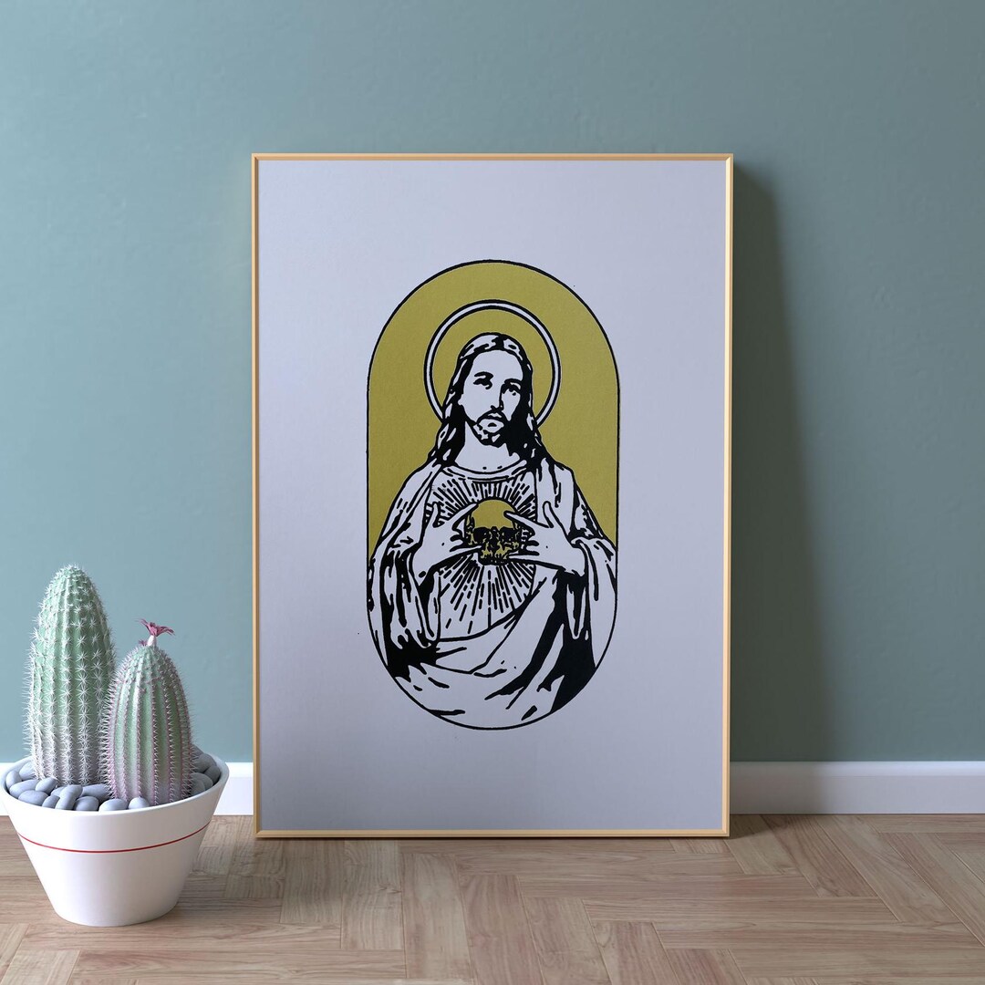 Black and Gold Jesus Rock Screen Print - Etsy