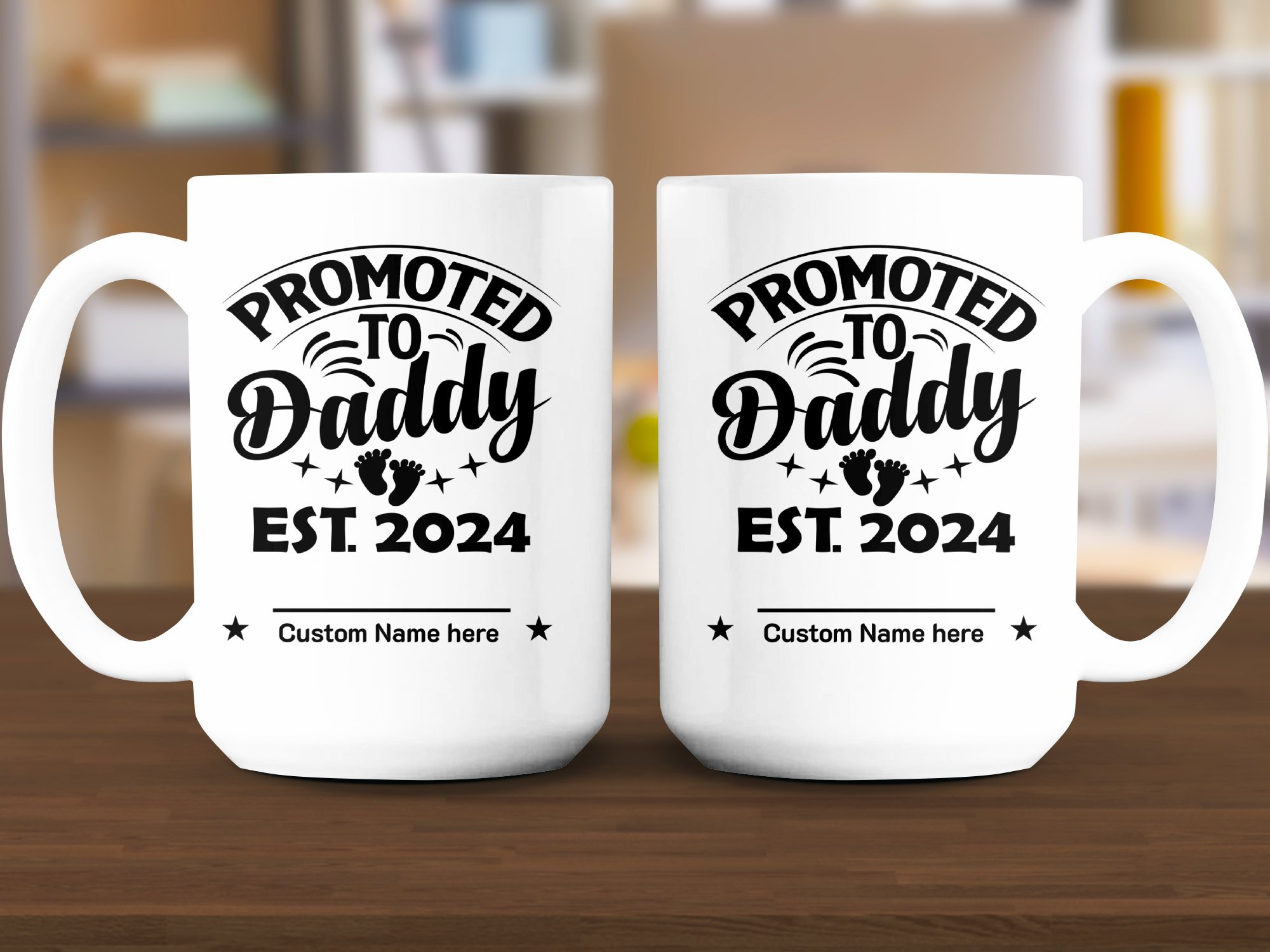 Promoted to Daddy EST. 2024 Personalized Coffee Mug - New Dad Gift - Etsy
