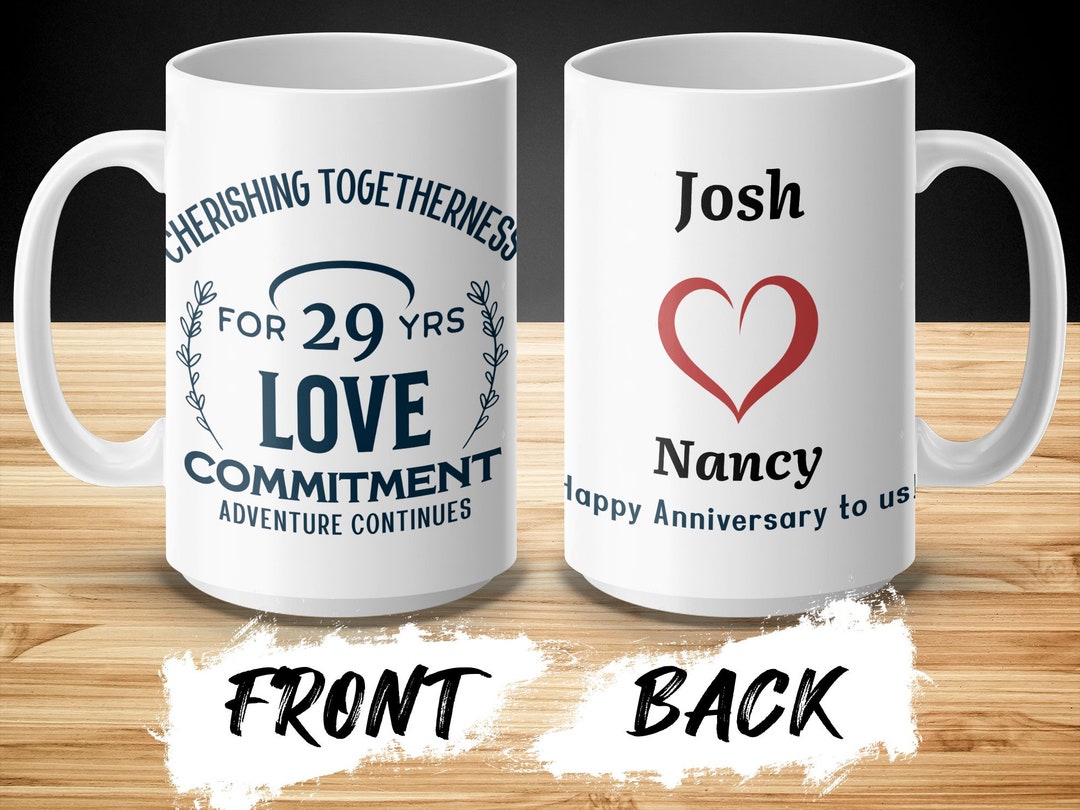 Personalized Anniversary Mug, Love Commitment, Custom 29 Years Together ...