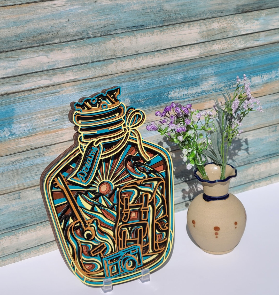 Wood Wall Art-deam in a Bottle Zentangle - Etsy