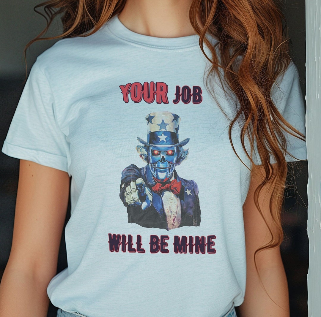 Futuristic Uncle Sam Robot Tee, AI Inspired Shirt, Tech Gift, Unique AI ...