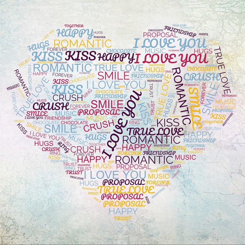 Printable Heart Word Art Print Wall Decor Memory Keepsake Gift for Any ...