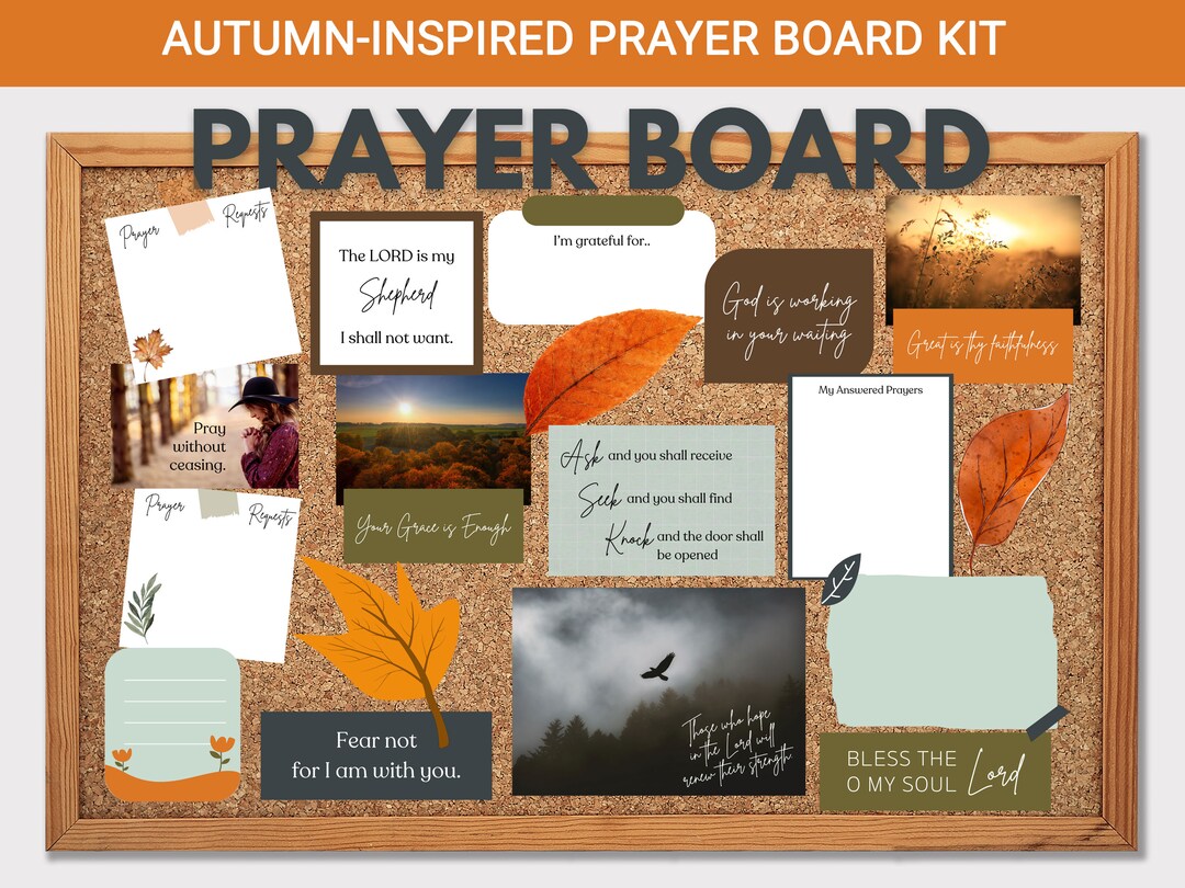 Printable Prayer Board Kit, Autumn-inspired Design, Prayer Vision Board ...