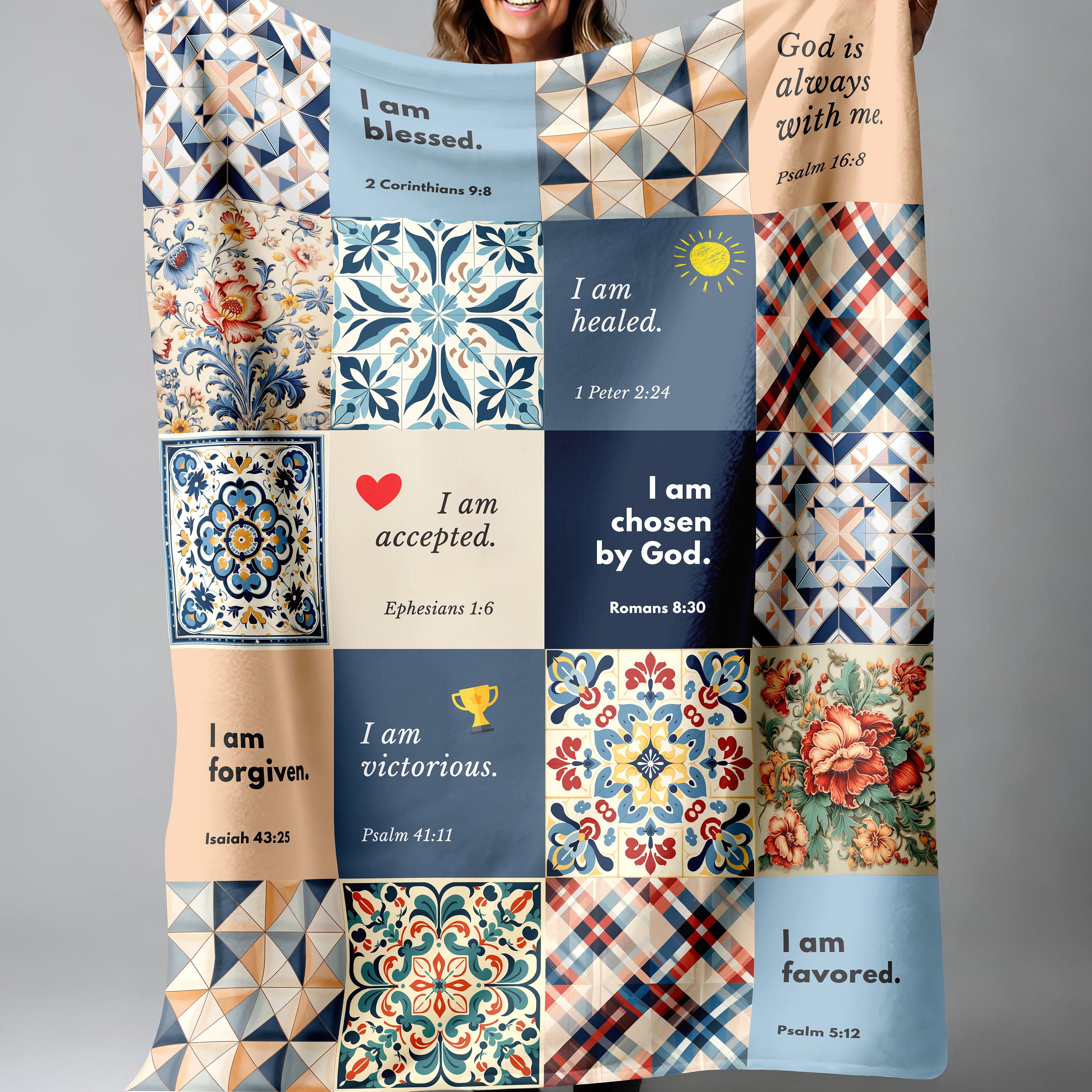 Christian Affirmation Blanket, Scripture Blanket, Bible Verse Blanket ...