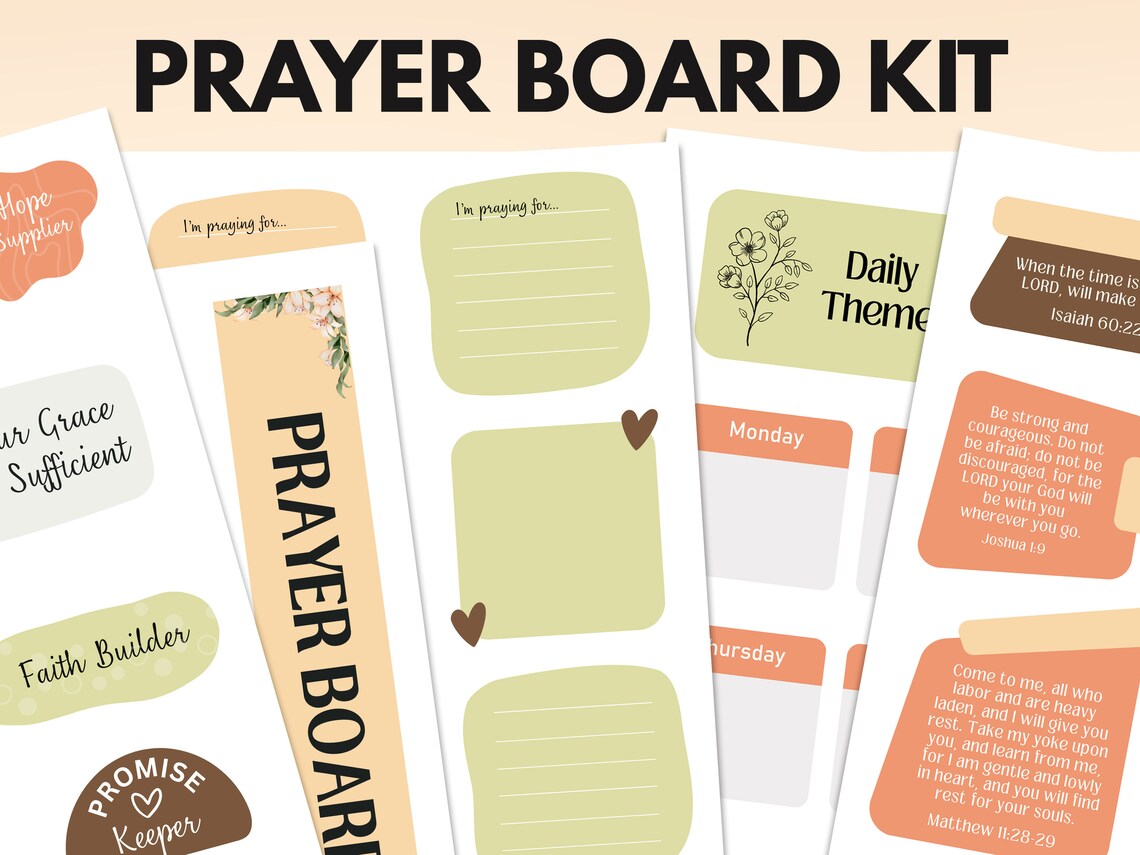 Printable Prayer Board Kit: Vision Board Collage (PDF) - Etsy