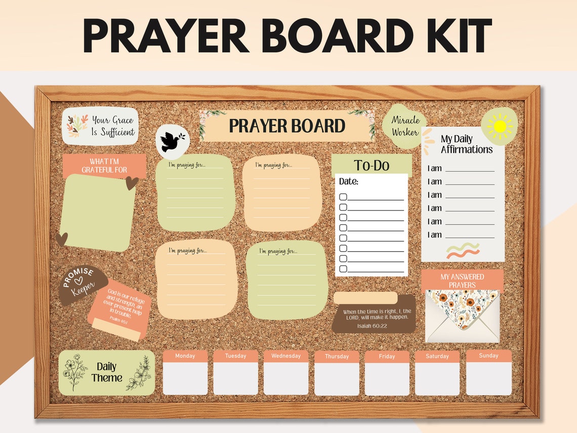 Printable Prayer Board Kit: Vision Board Collage (PDF) - Etsy