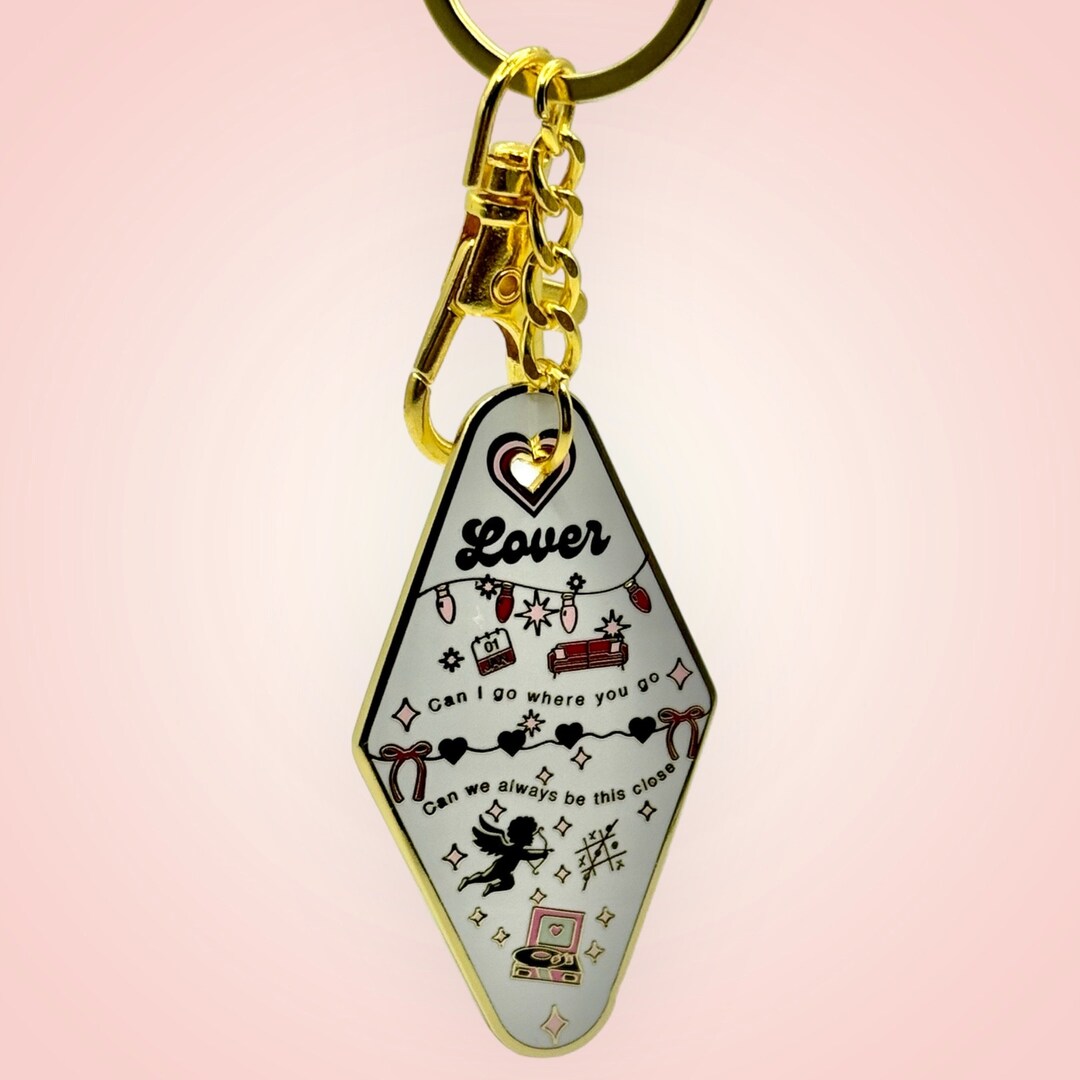 Lover Era Pink and White Swiftie Motel Keychain - Etsy