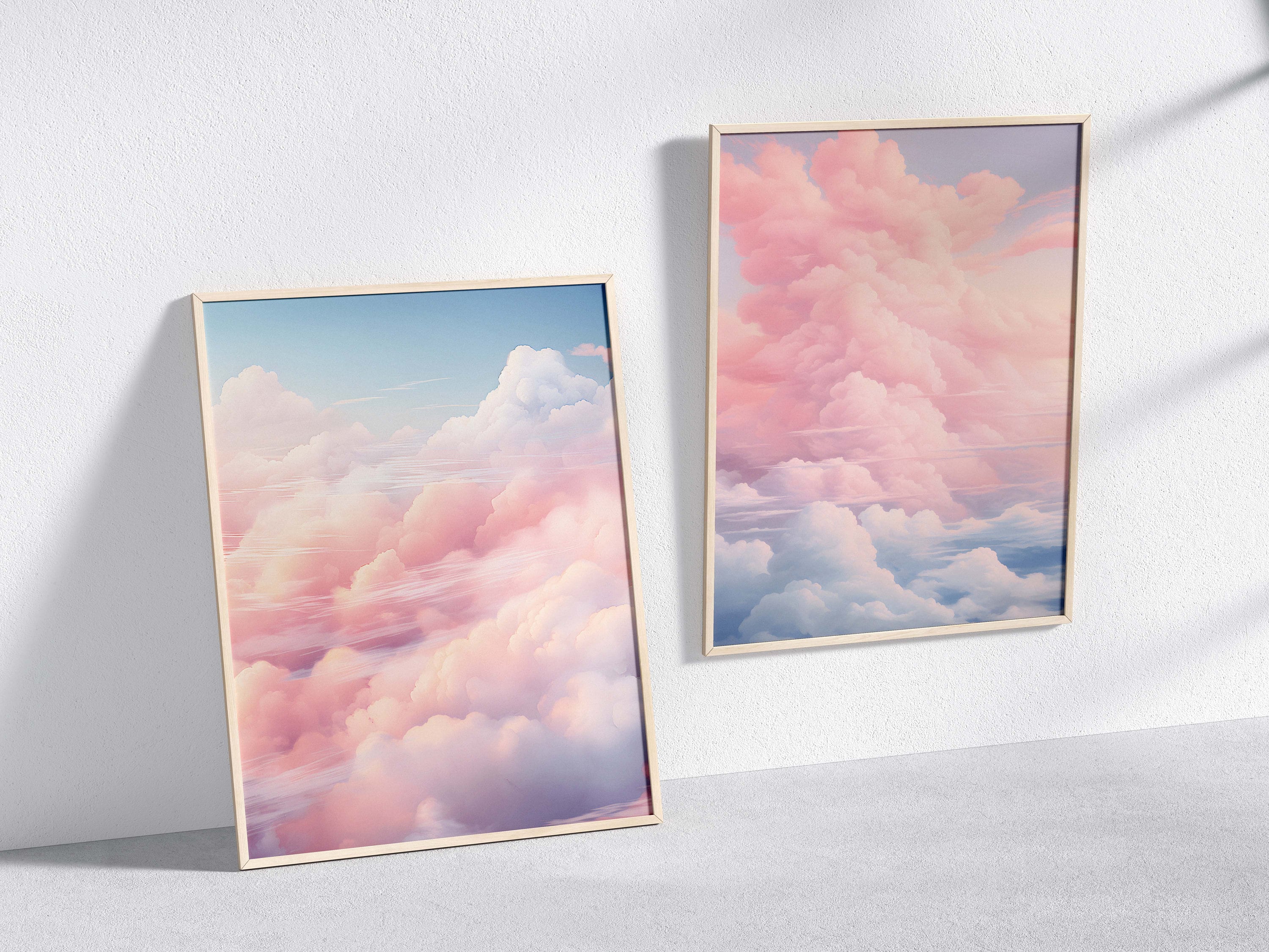 Pink Cloud Print Dreamy Clouds Printable Pink Sky Wall Art Cloud Poster ...
