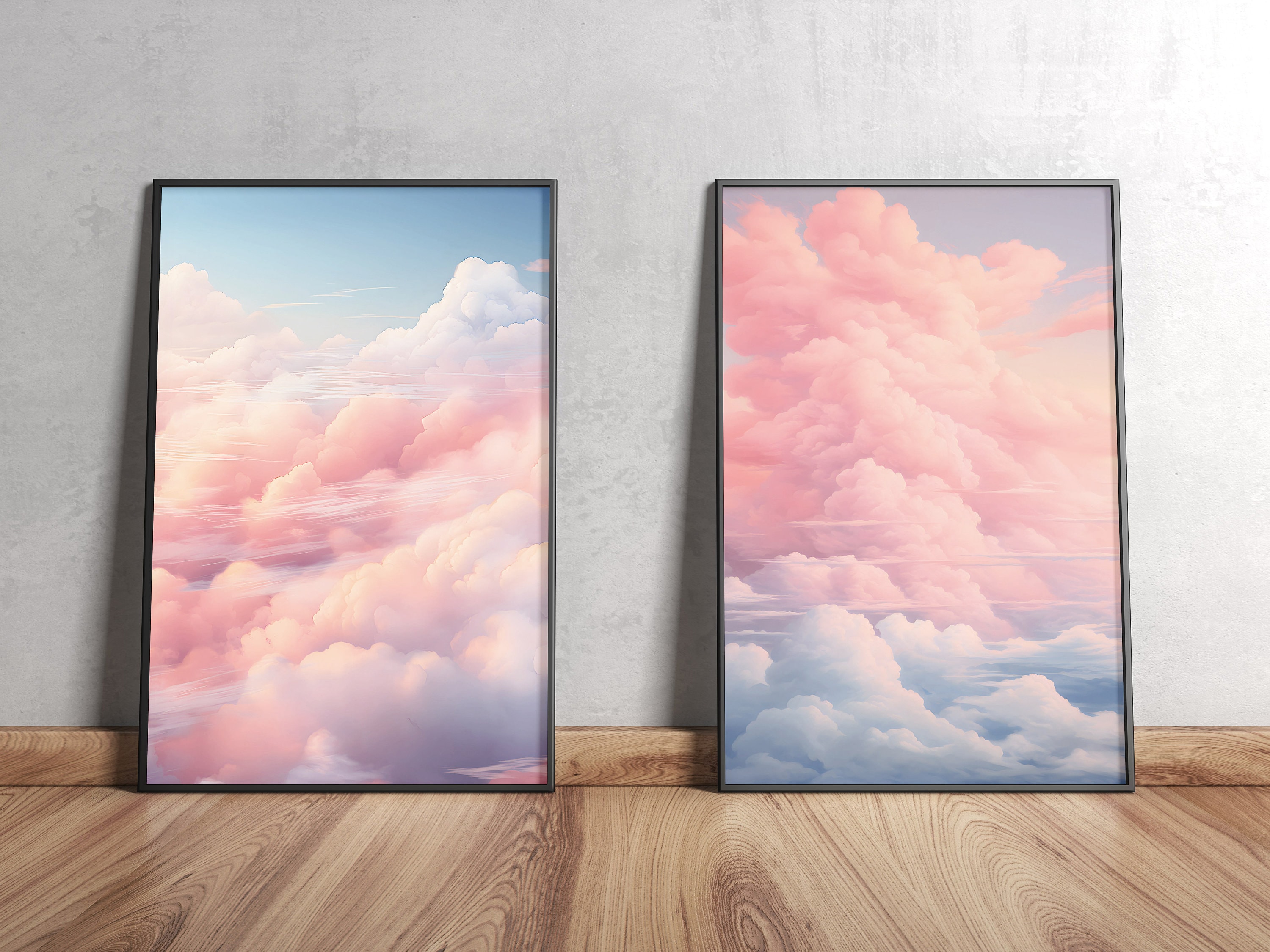 Pink Cloud Print Dreamy Clouds Printable Pink Sky Wall Art Cloud Poster ...