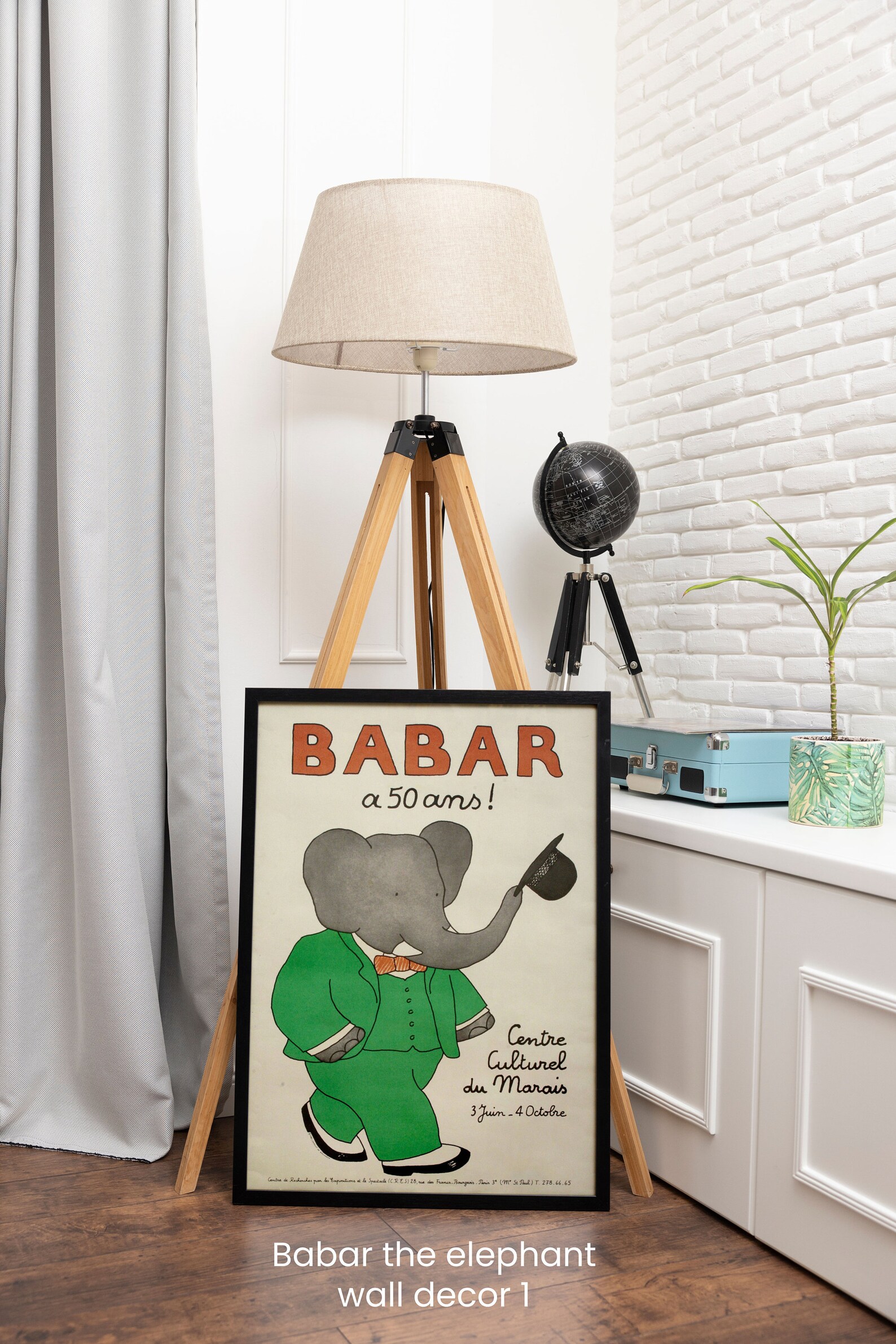 Babar the Elephant Wall Decor Canvas Nursery Set of 9, Printable All ...