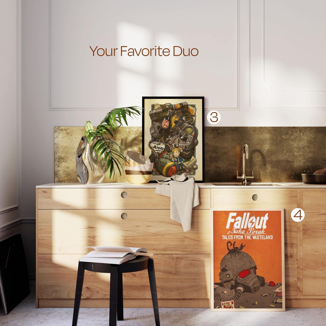 8 Different Fallout Poster - Retro Style Framed Wall Art - Desert ...