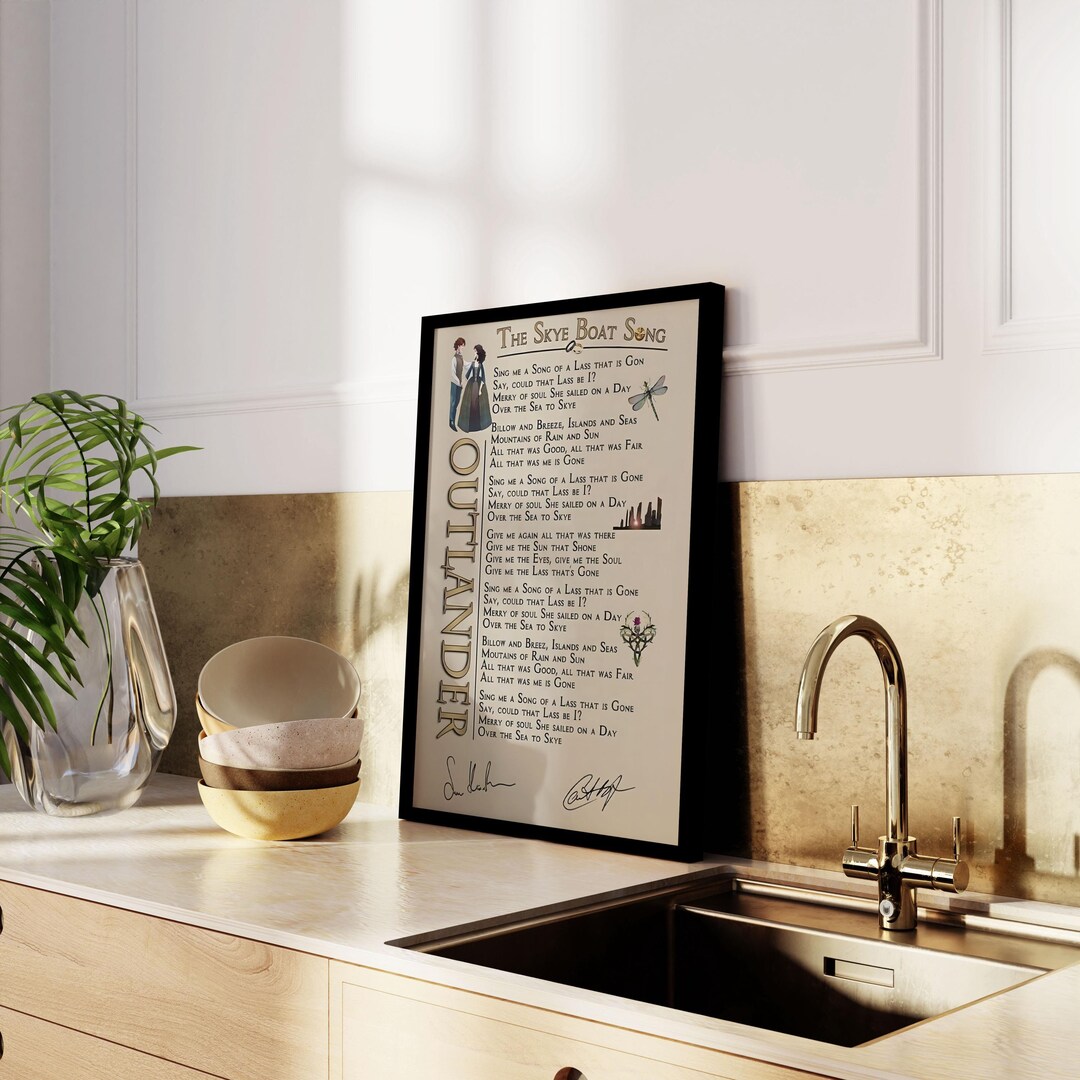 Outlander Skye Boat Song Framed Wall Art Print - Rustic Vintage Style ...