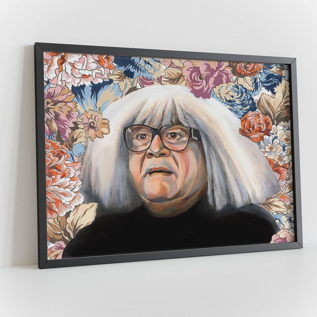 Frank Portrait Art Print Vibrant Oil Painting With Floral Background ...
