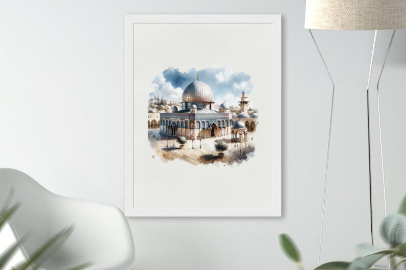 Water Color Print of Al Aqsa Mosque Poster Digital Poster File ...