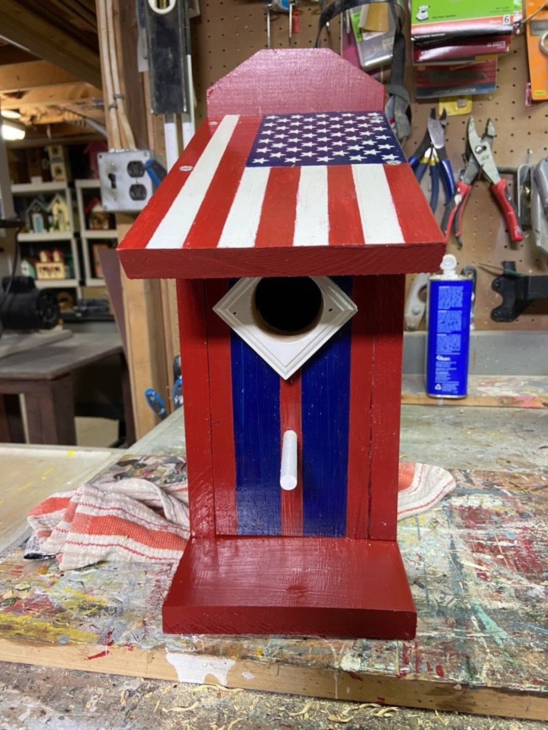 American Flag Bird House - Etsy