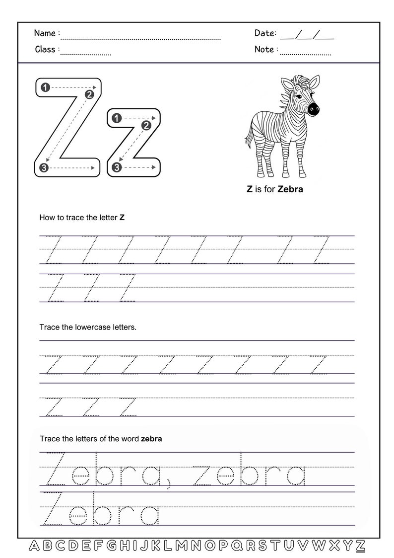 Alphabet, Fun Tracking: Writing Practice for Preschoolers - Etsy