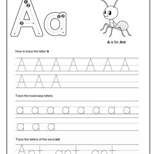 Alphabet, Fun Tracking: Writing Practice for Preschoolers - Etsy